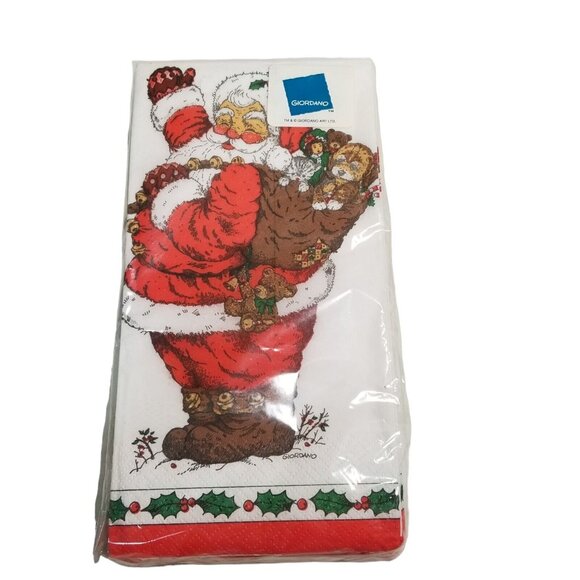 Holiday | Vintage Christmas Paper Napkins 16 Pack Santa Holiday ...